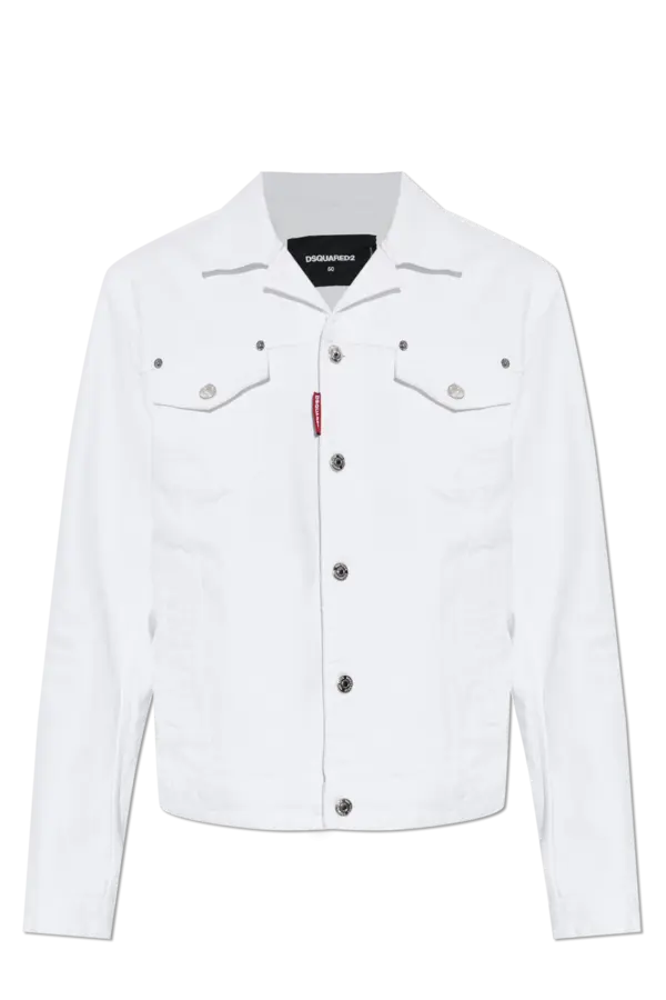 Dsquared2 Denim Trucker Jacket With Pockets - White