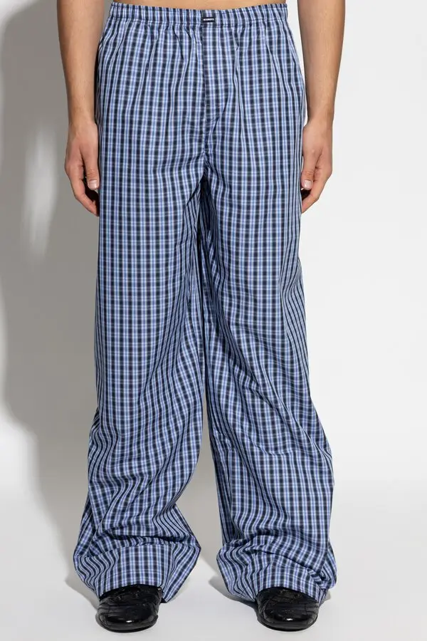 Vetements Plaid Wide-leg Trousers - Blue