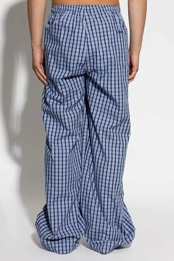 Vetements Plaid Wide-leg Trousers - Blue