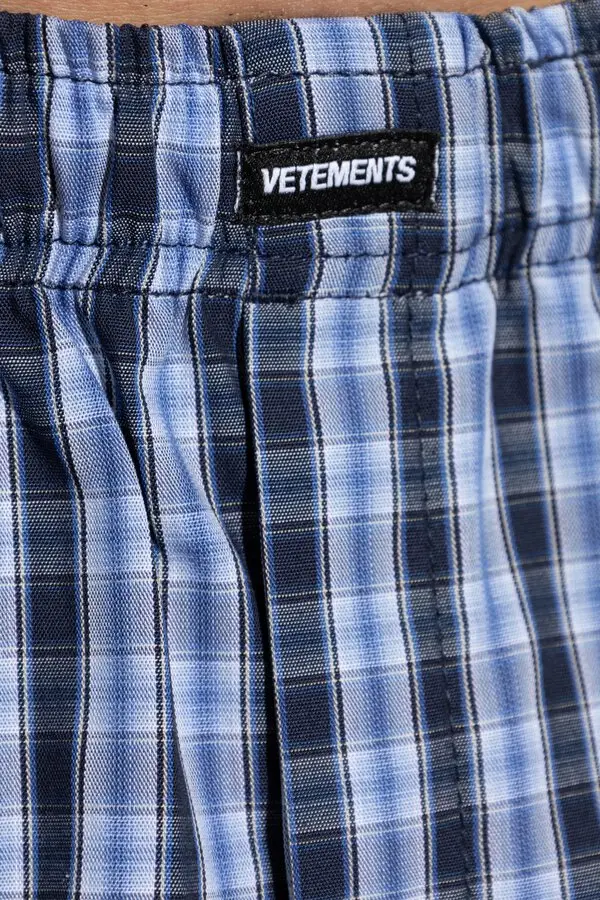 Vetements Plaid Wide-leg Trousers - Blue
