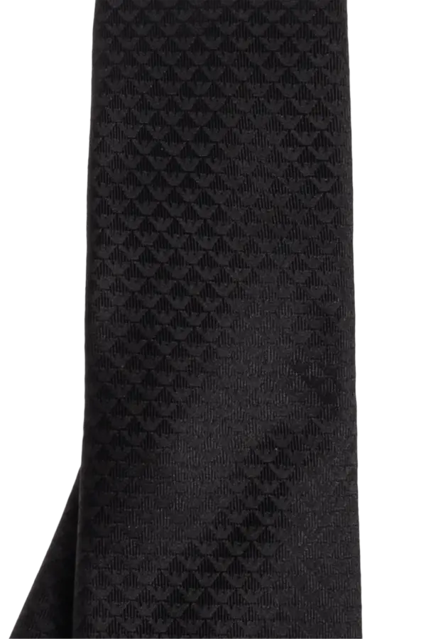 Emporio Armani Silk Standard Neck Tie With Monogram