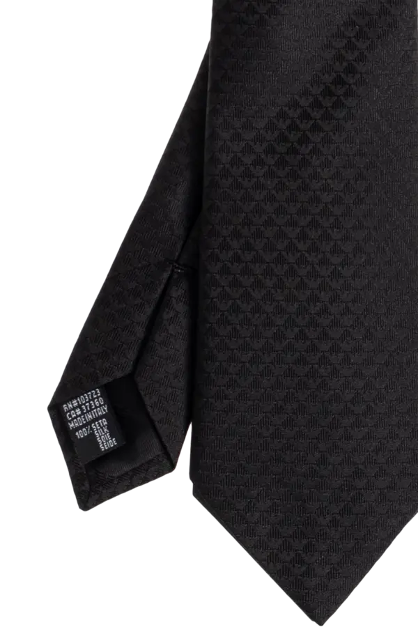 Emporio Armani Silk Standard Neck Tie With Monogram