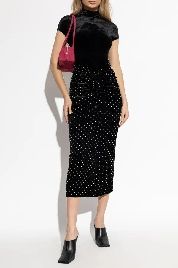 Alaïa Velvet Midi Dress With Sequins