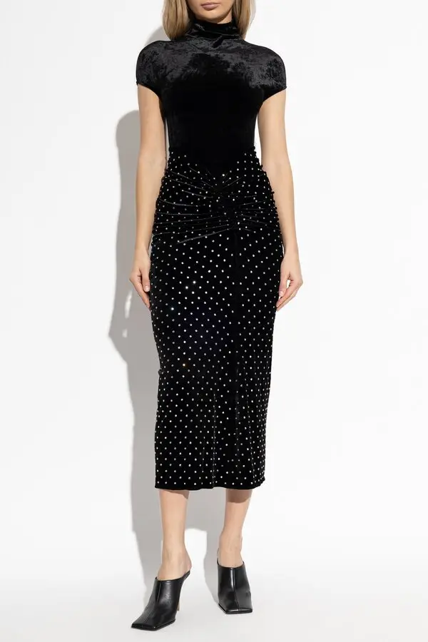 Alaïa Velvet Midi Dress With Sequins