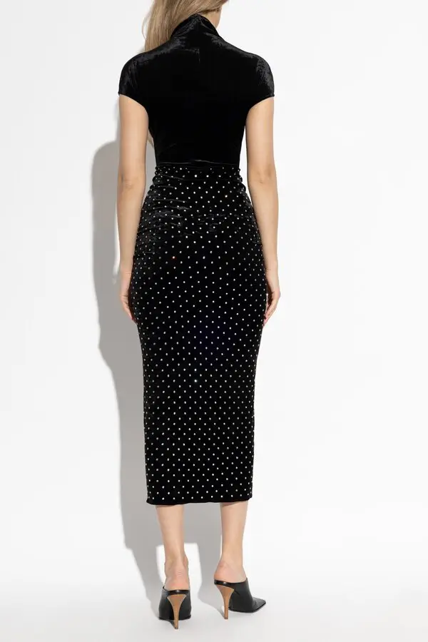 Alaïa Velvet Midi Dress With Sequins