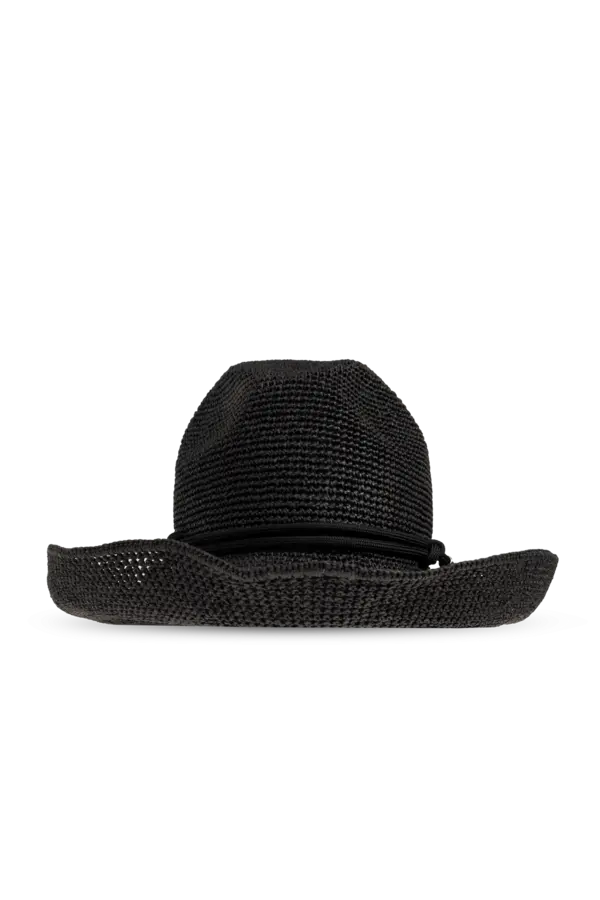Emporio Armani Paper Straw Hat With Cord - Black