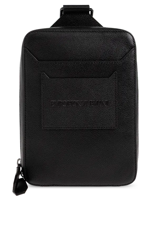 Emporio Armani Leather Shoulder Bag - Black