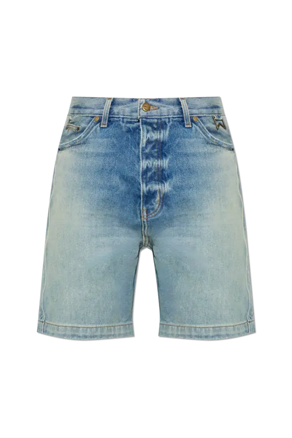 Rhude Vintage-effect Denim Shorts - Blue