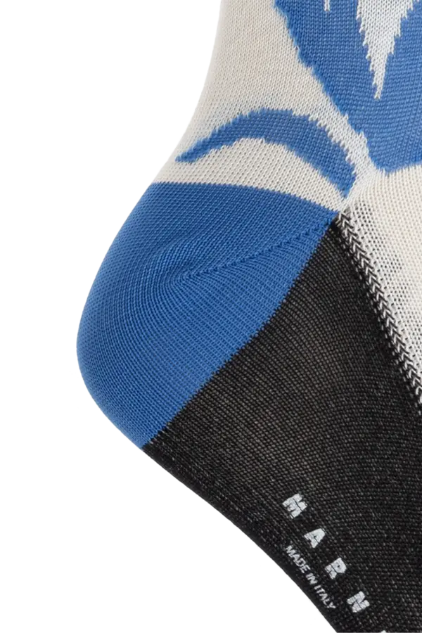 Marni Floral Motif Socks - Blue