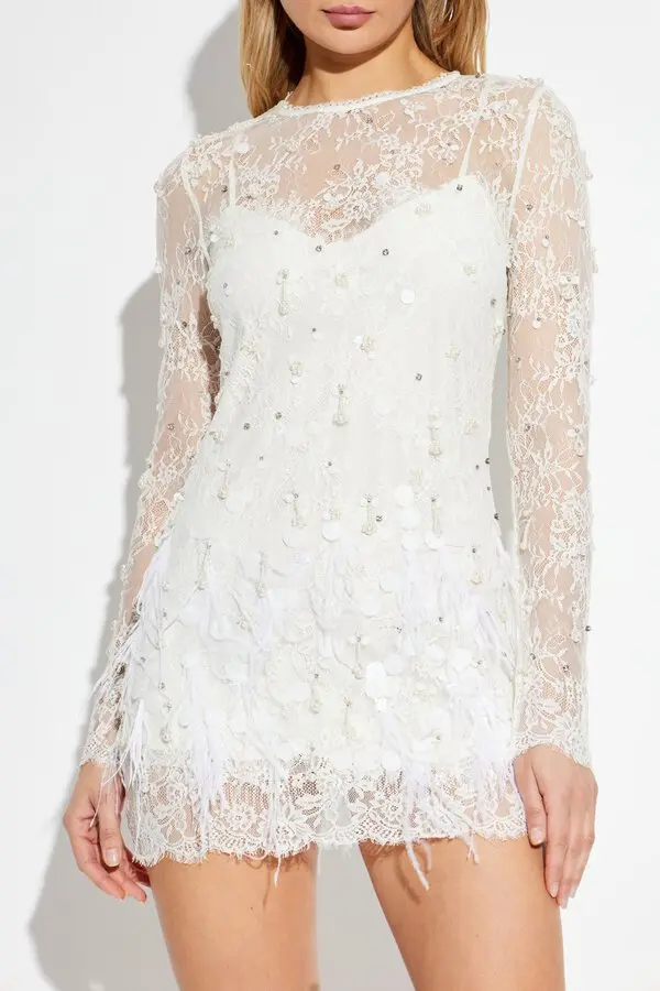 LoveShackFancy Alouetta Mini Dress - Cream