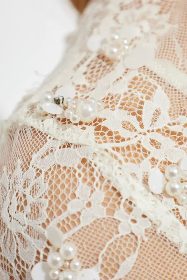 LoveShackFancy Alouetta Mini Dress - Cream