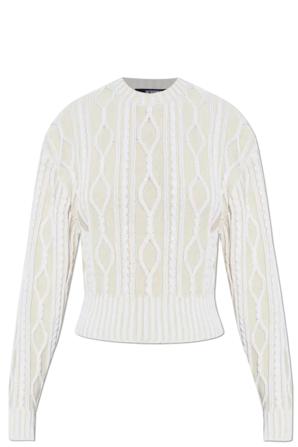 Jacquemus Sweater With Decorative Knit - Cream