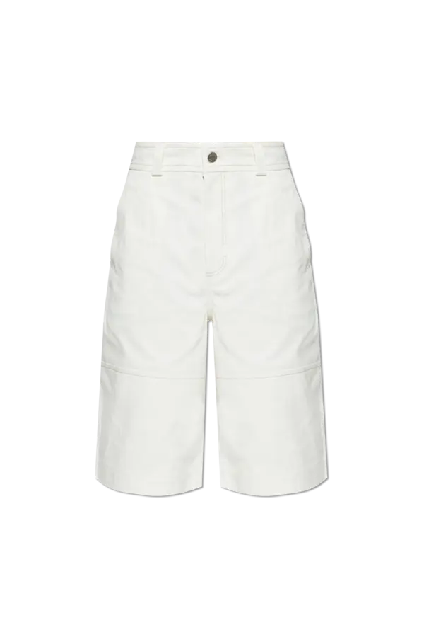 Ami Loose-fit Denim Shorts - White