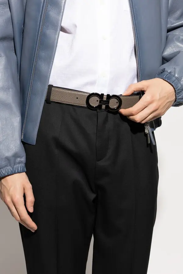 FERRAGAMO Double-sided Belt - Grey