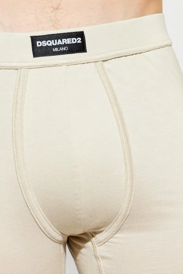 Dsquared2 Cotton Boxers With Logo - Cream
