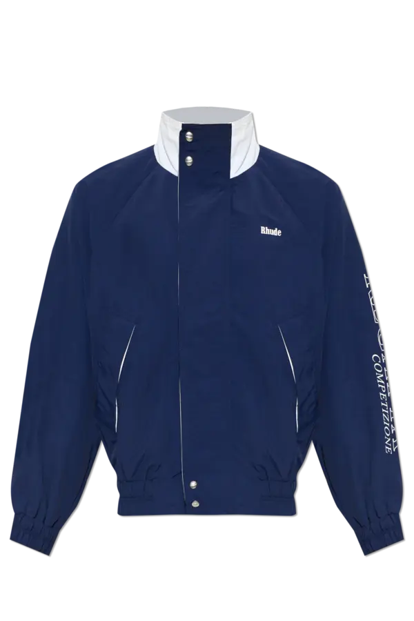 Rhude Jacket With Stand Collar - Navy Blue