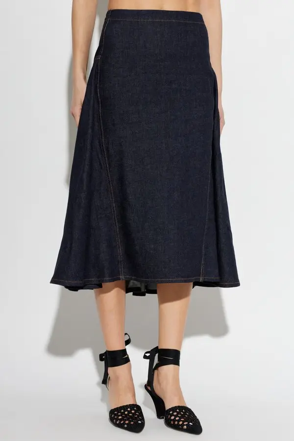 Jacquemus Lavoir Denim Midi Skirt - Navy Blue