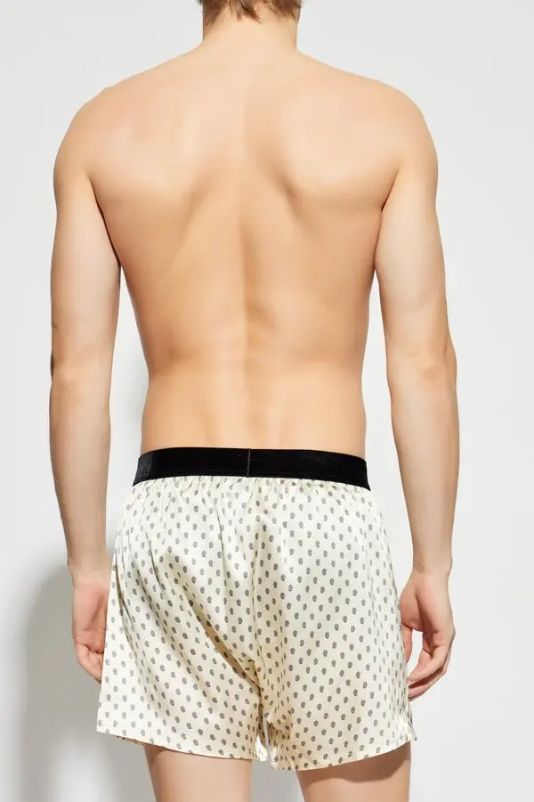 TOM FORD Silk Boxers With Logo - Cream