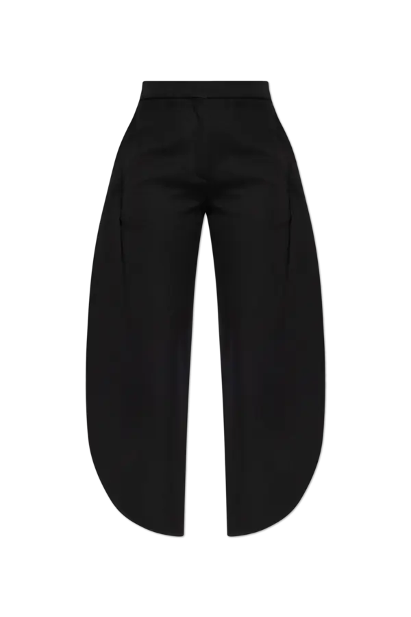 Alaïa Wide-leg Wool Trousers With Slits - Black