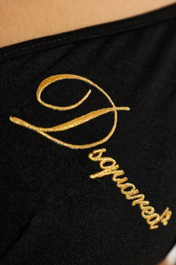 Dsquared2 Bralette With Embroidered Logo - Black