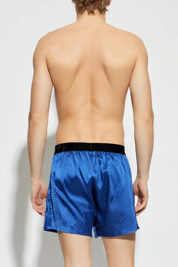 TOM FORD Silk Boxers With Logo - Blue