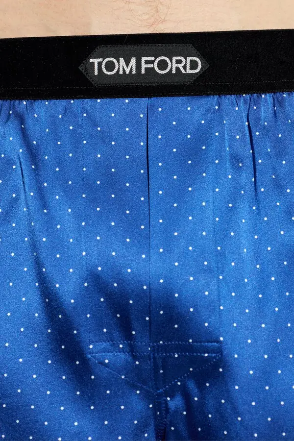 TOM FORD Silk Boxers With Logo - Blue