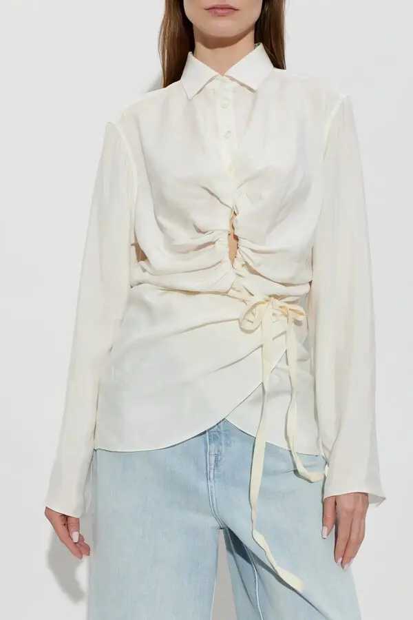 MAISON MARGIELA Draped Front Shirt - Cream