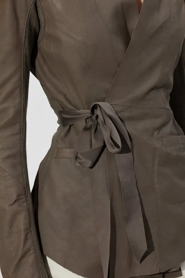Rick Owens Hollywood Leather Jacket - Brown