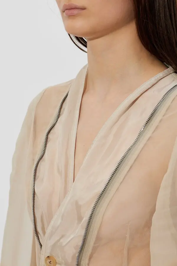 Rick Owens Transparent Jacket - Beige