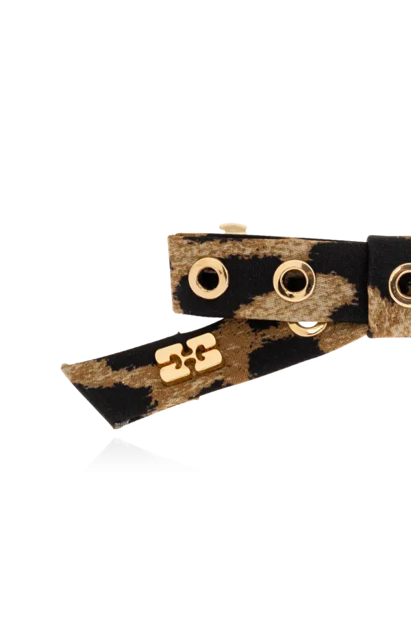 GANNI Animal Motif Hair Clip - Brown