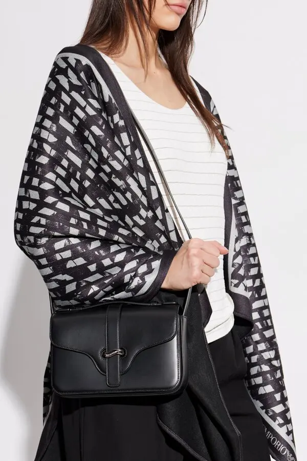 Emporio Armani Leather Shoulder Bag With Logo