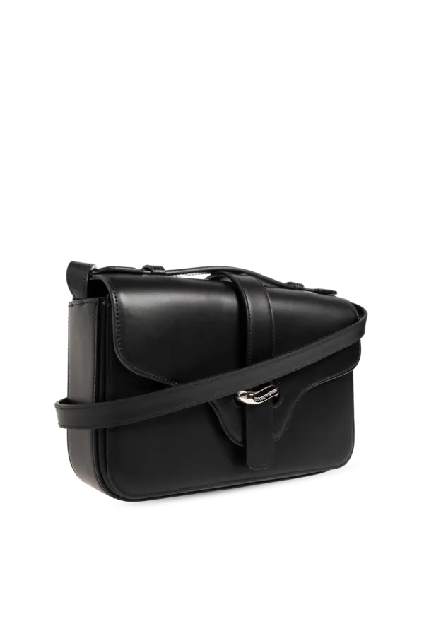 Emporio Armani Leather Shoulder Bag With Logo