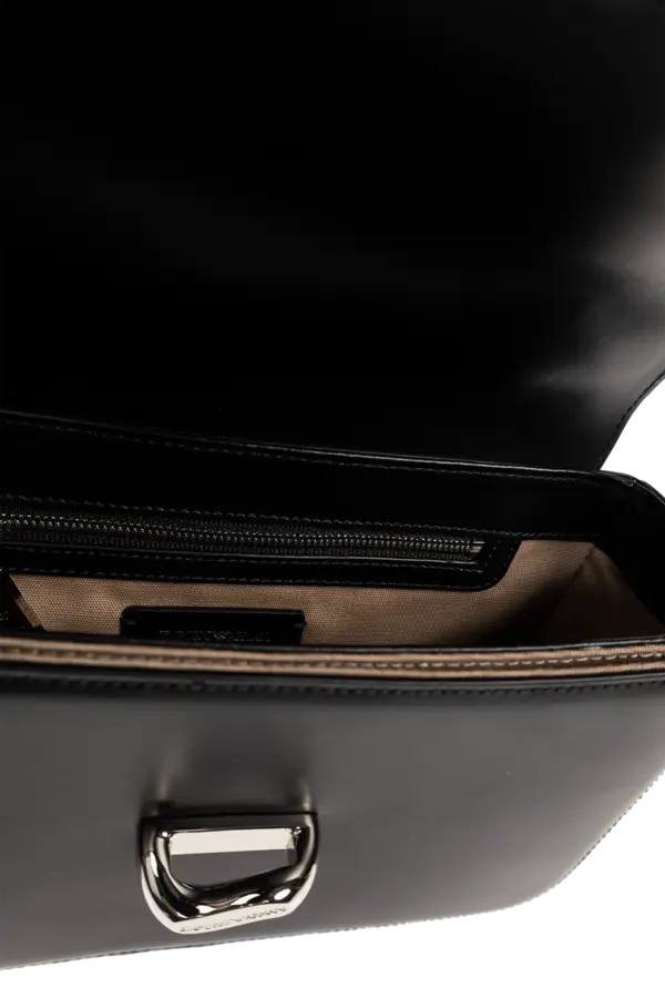 Emporio Armani Leather Shoulder Bag With Logo