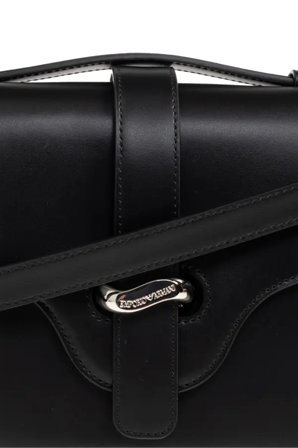 Emporio Armani Leather Shoulder Bag With Logo