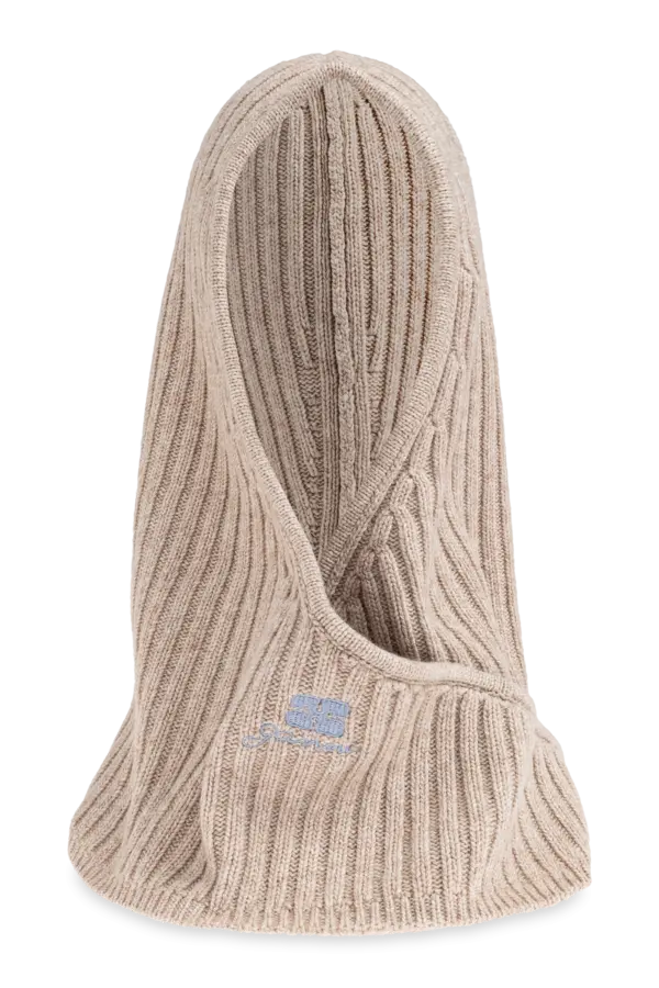 GANNI Logo Balaclava - Beige