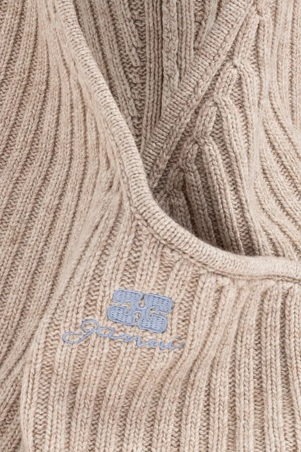 GANNI Logo Balaclava - Beige