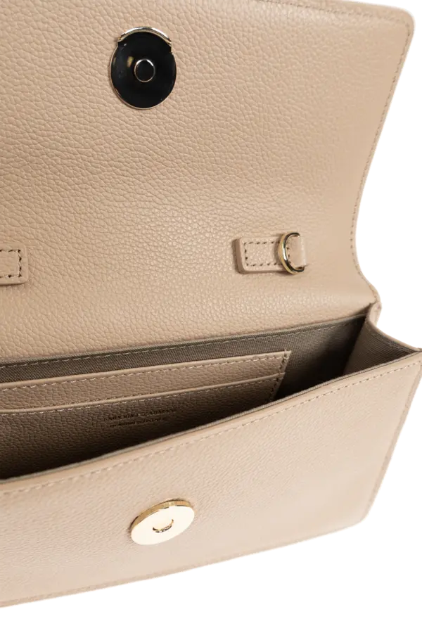 Emporio Armani Leather Clutch With Chain Strap