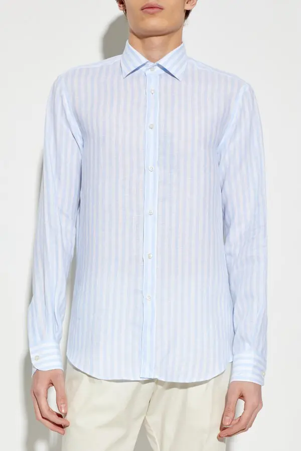 Paul & Shark Linen Shirt With Striped Pattern
