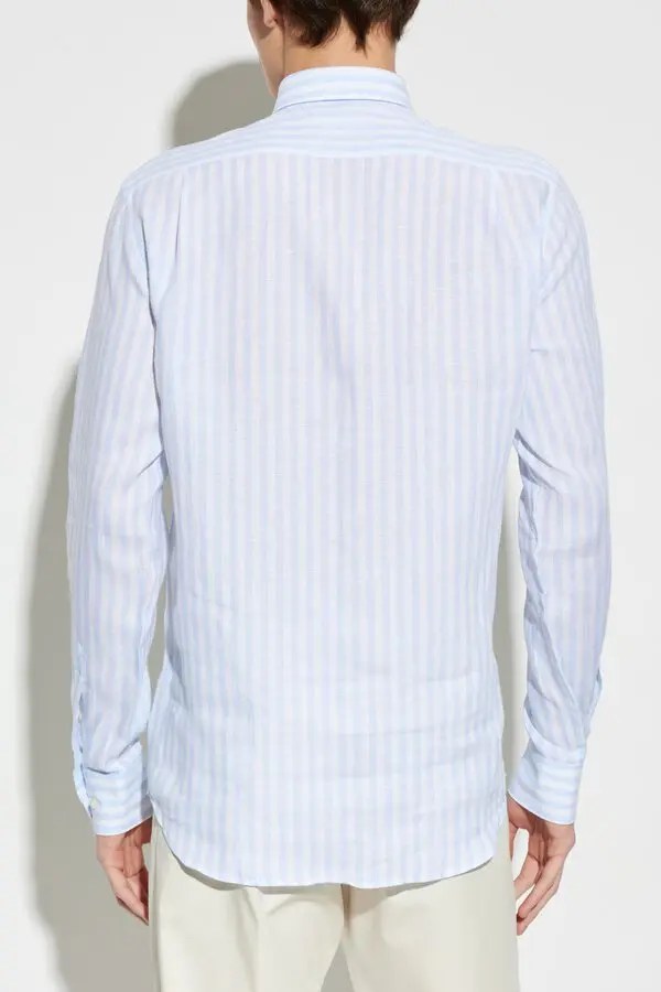 Paul & Shark Linen Shirt With Striped Pattern