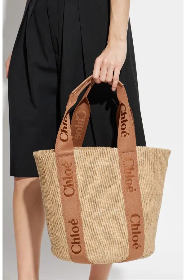 Chloé Woody Large Shopper Bag - Beige