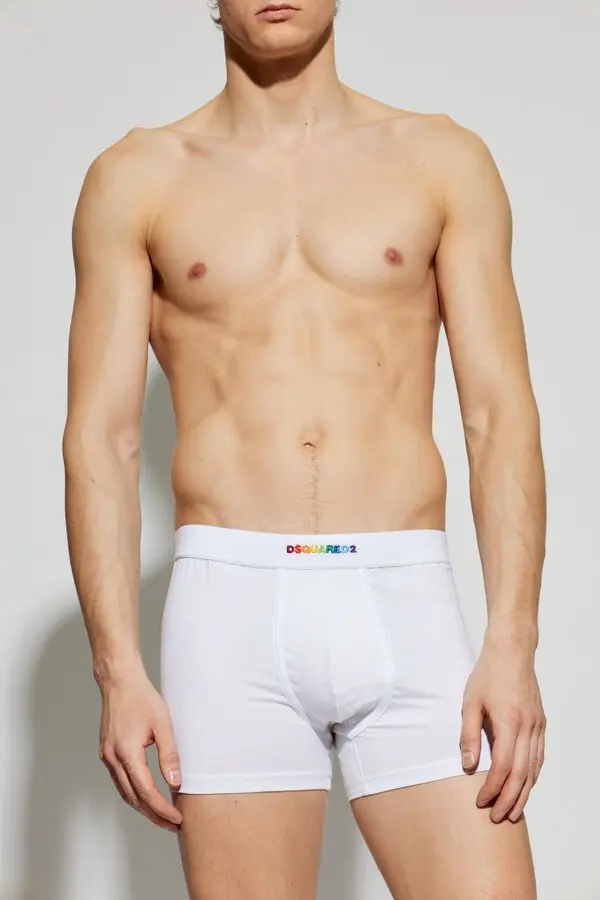 Dsquared2 Cotton Boxers With Logo - White
