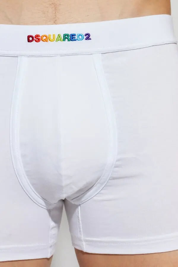 Dsquared2 Cotton Boxers With Logo - White