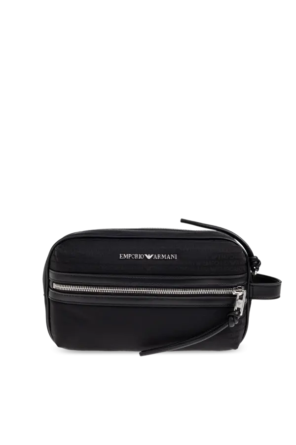 Emporio Armani Monogram Toiletry Bag - Black