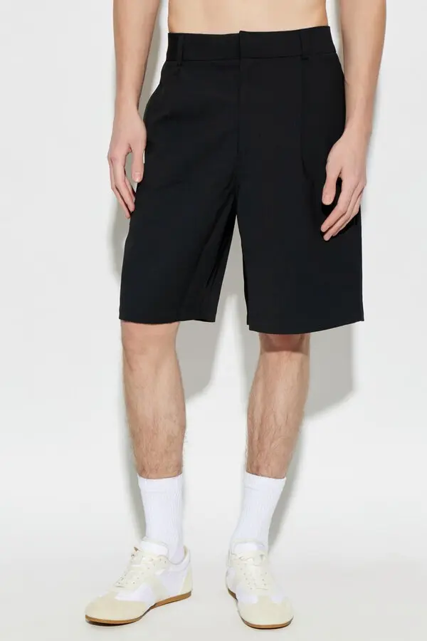 ENTIRE STUDIOS Pleated Knee Length Shorts - Black