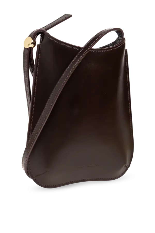 Jacquemus Phone Case 'bisou' With A Strap - Brown