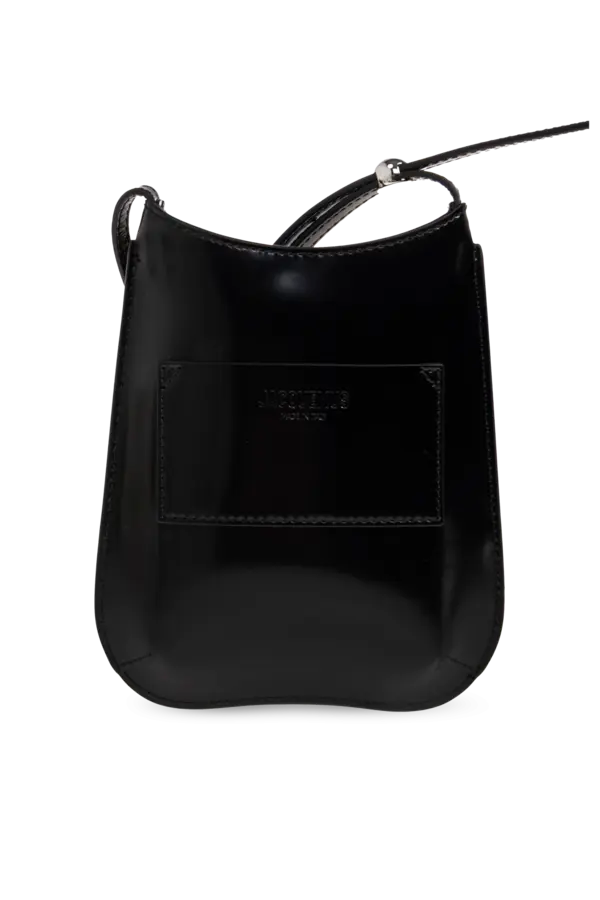 Jacquemus Phone Case `bisou` On A Strap - Black
