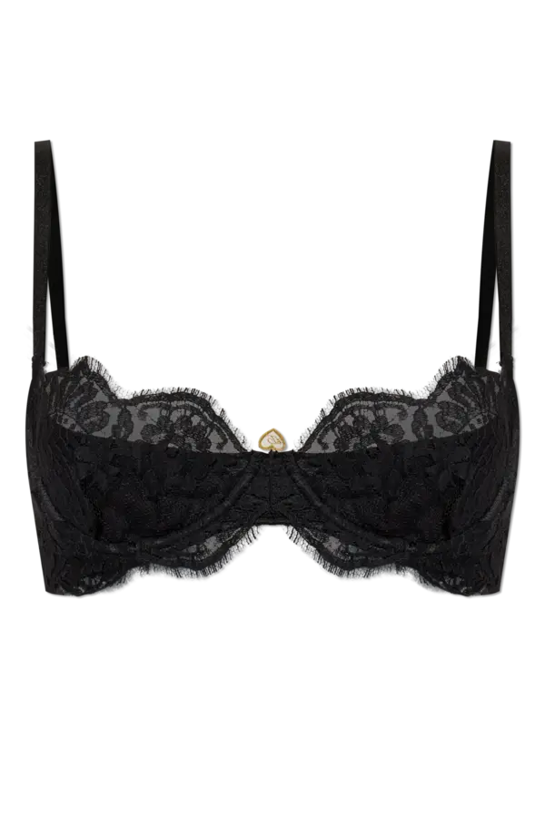 Dsquared2 Silk Bra With Lace - Black