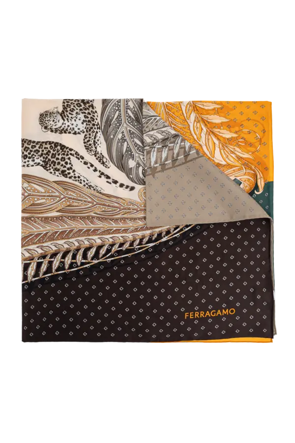 FERRAGAMO Silk Scarf With Print - Multicolour