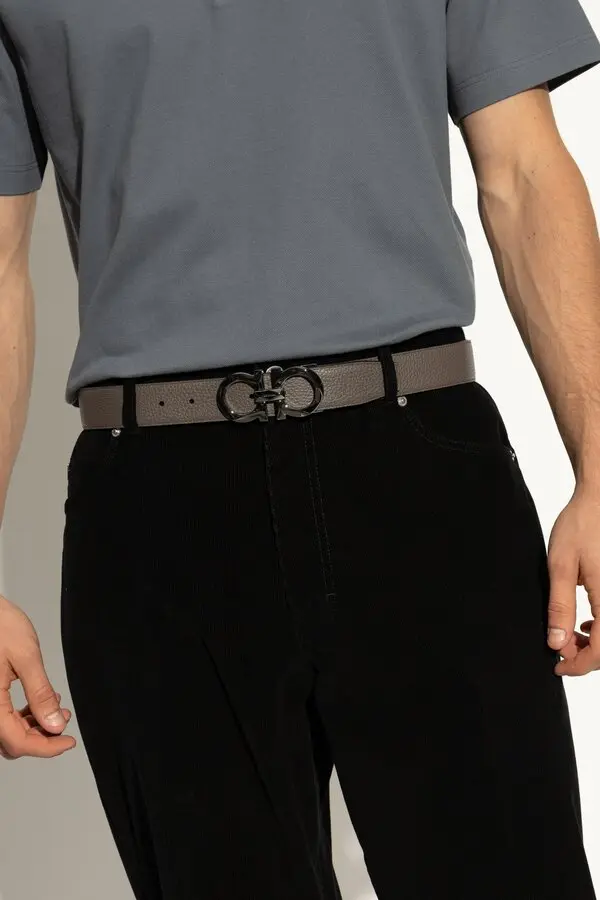FERRAGAMO Double-sided Belt - Grey
