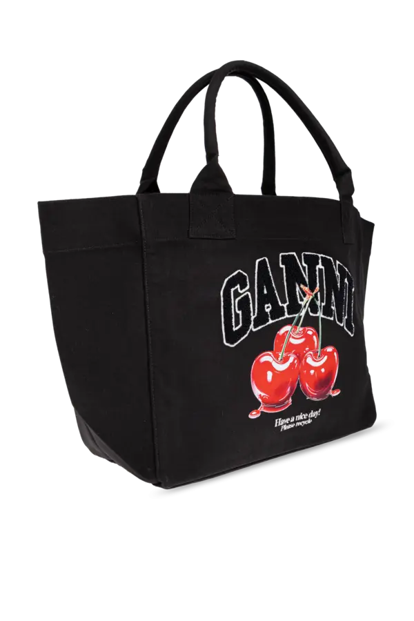 GANNI Shopper Logo Tote Bag